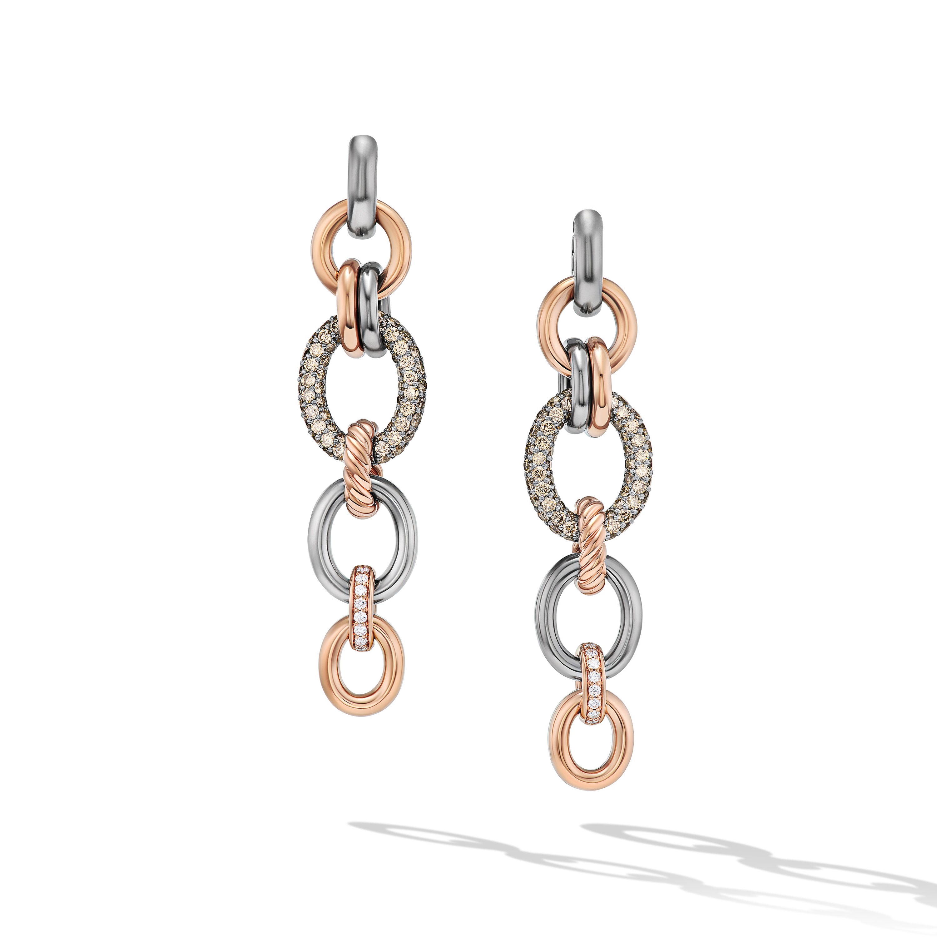 DY Mercer™ Linked Melange Drop Earrings in Sterling Silver with 18K Ro – Little Switzerland