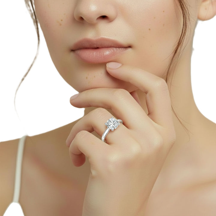 Lab Created Diamonds 2 Ct Round Solitaire Ring | Platinum – Little ...