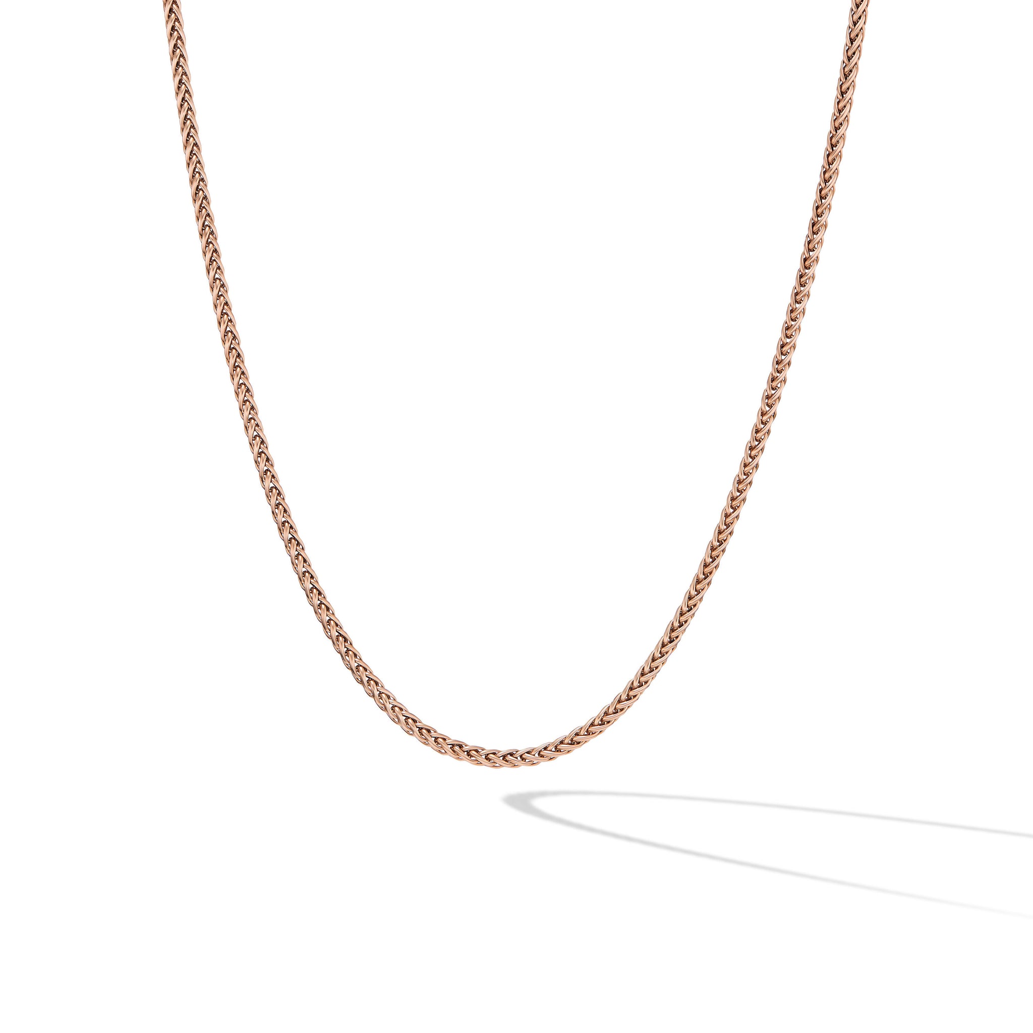Wheat Chain Necklace in 18K Rose Gold 2.5mm Little Switzerland