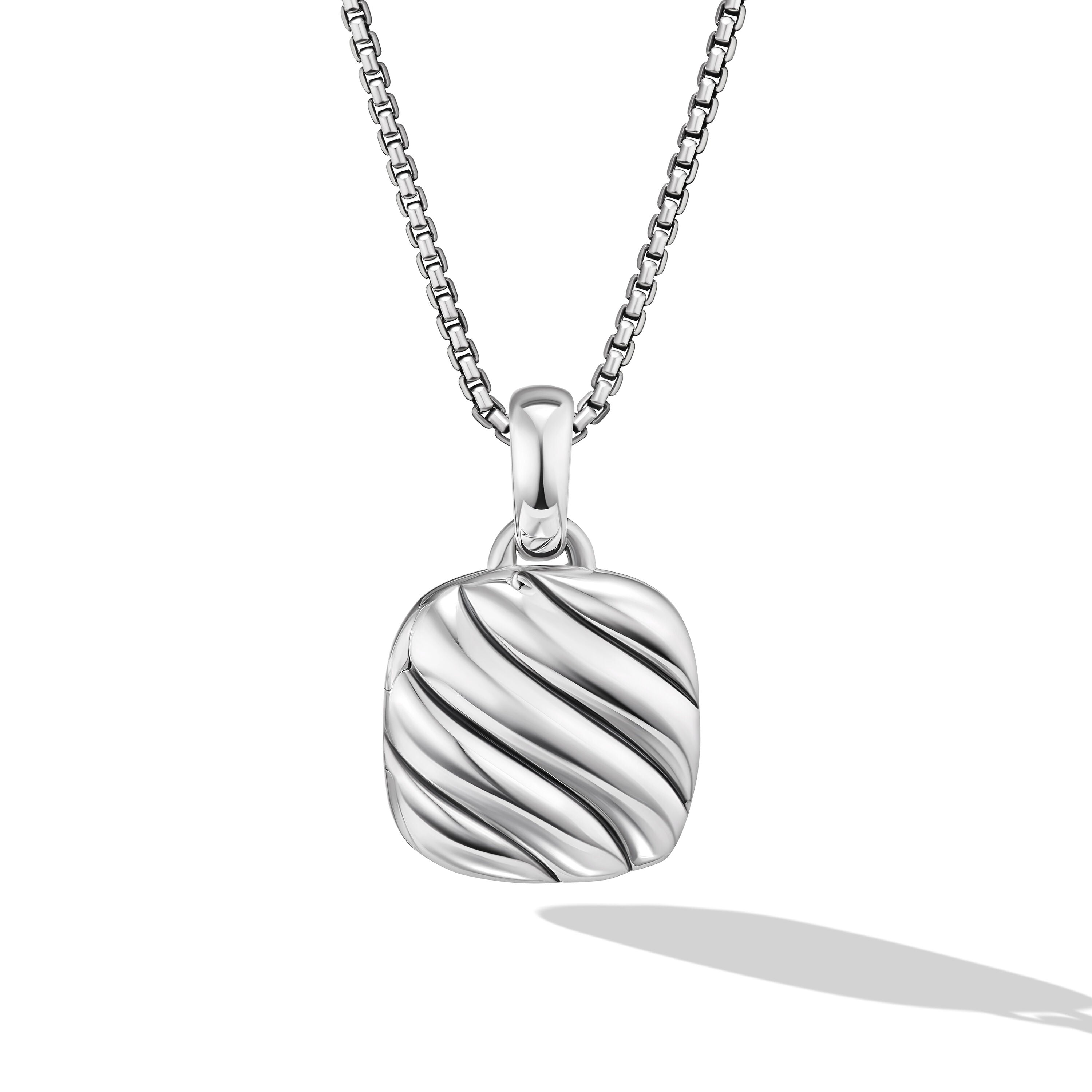 Sculpted Cable Square Locket in Sterling Silver, 22.5mm – Little ...