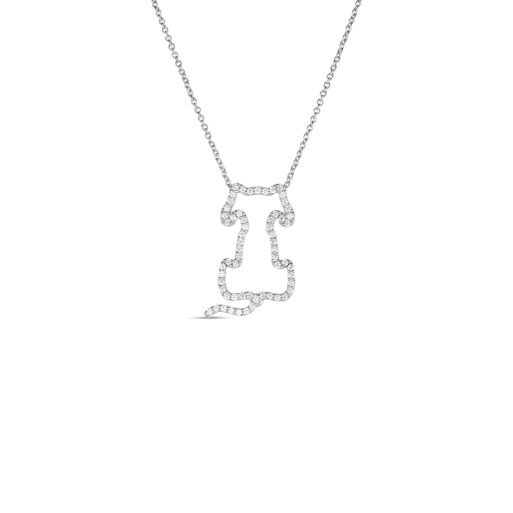 18K White Gold Tiny Treasures Diamond Outlined Dog Necklace – Little ...