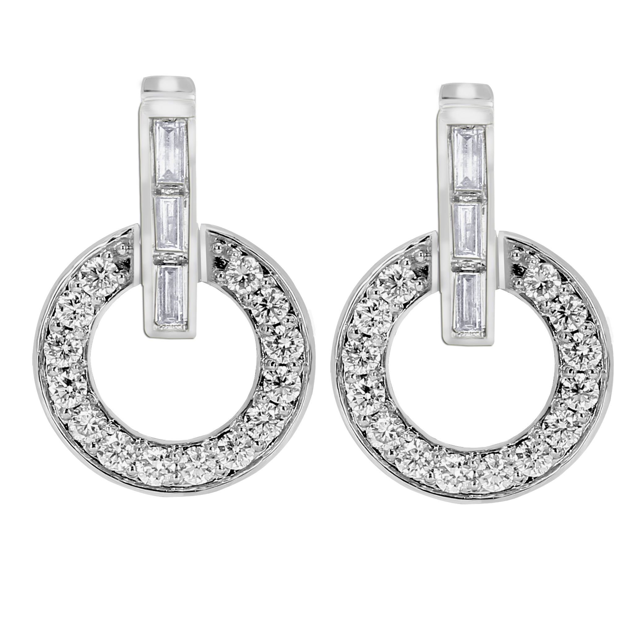 Diamond circle drop earrings store