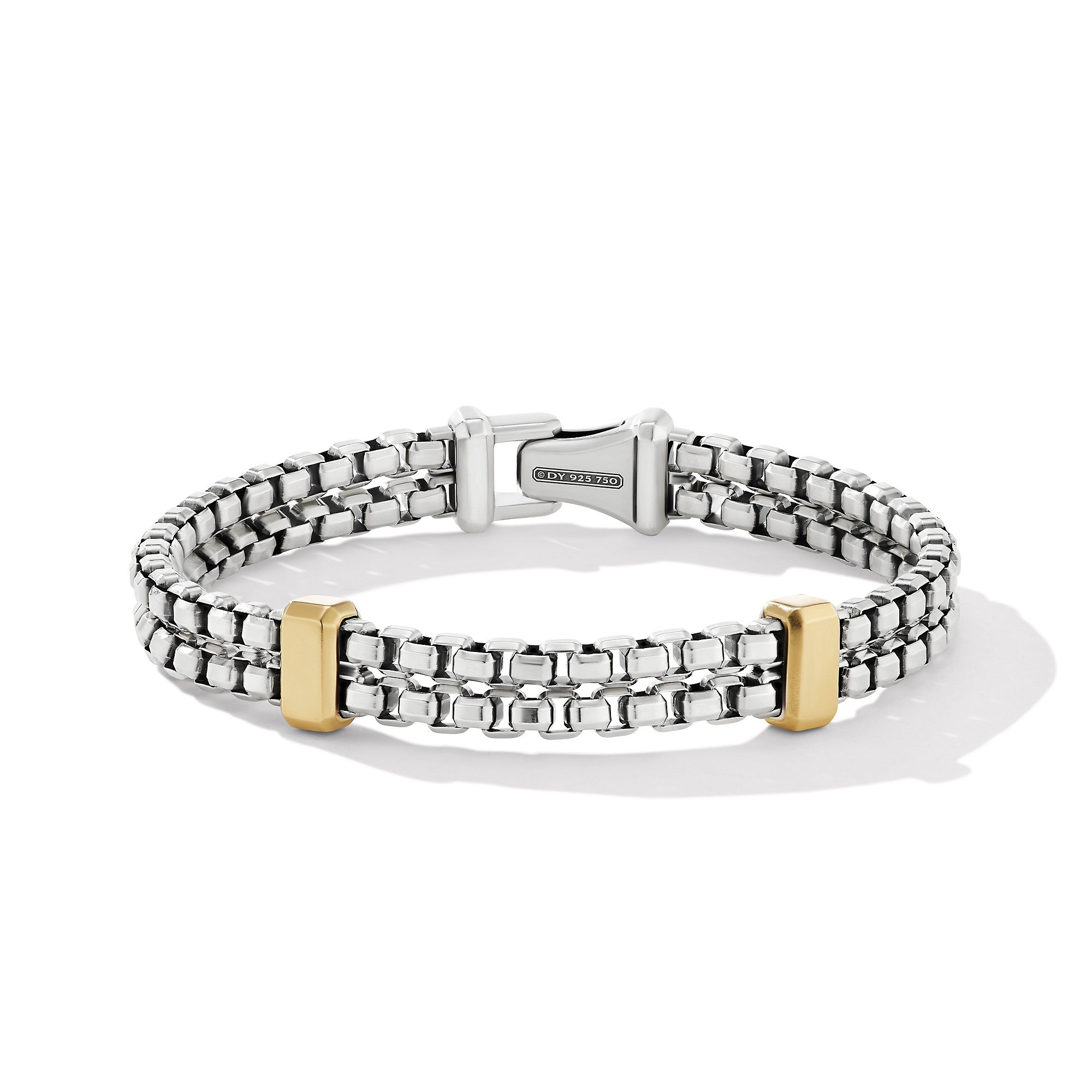 Double Box Chain Bracelet with 18K Yellow Gold – Little Switzerland