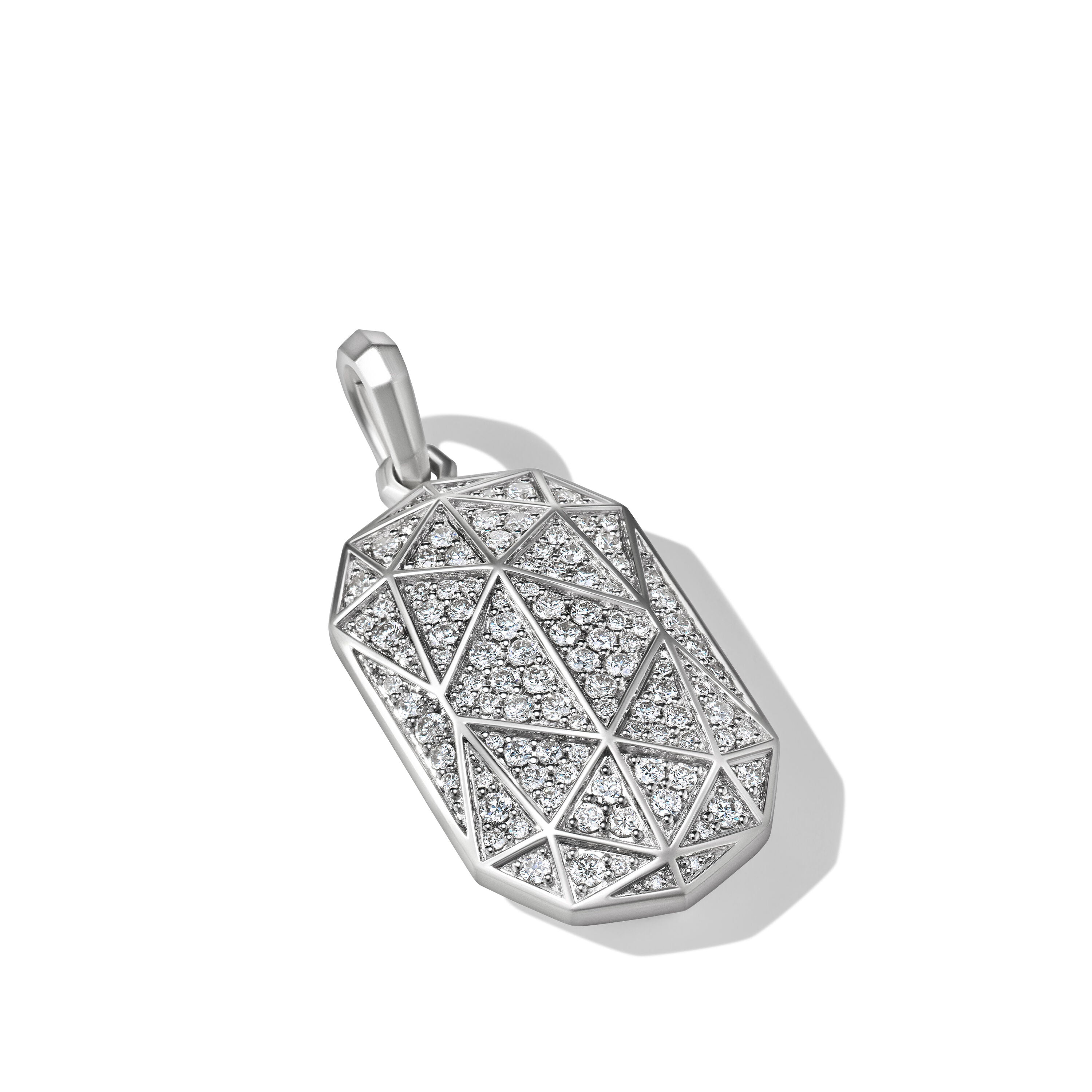 Torqued Faceted Amulet in Sterling Silver with Pavé Diamonds – Little ...