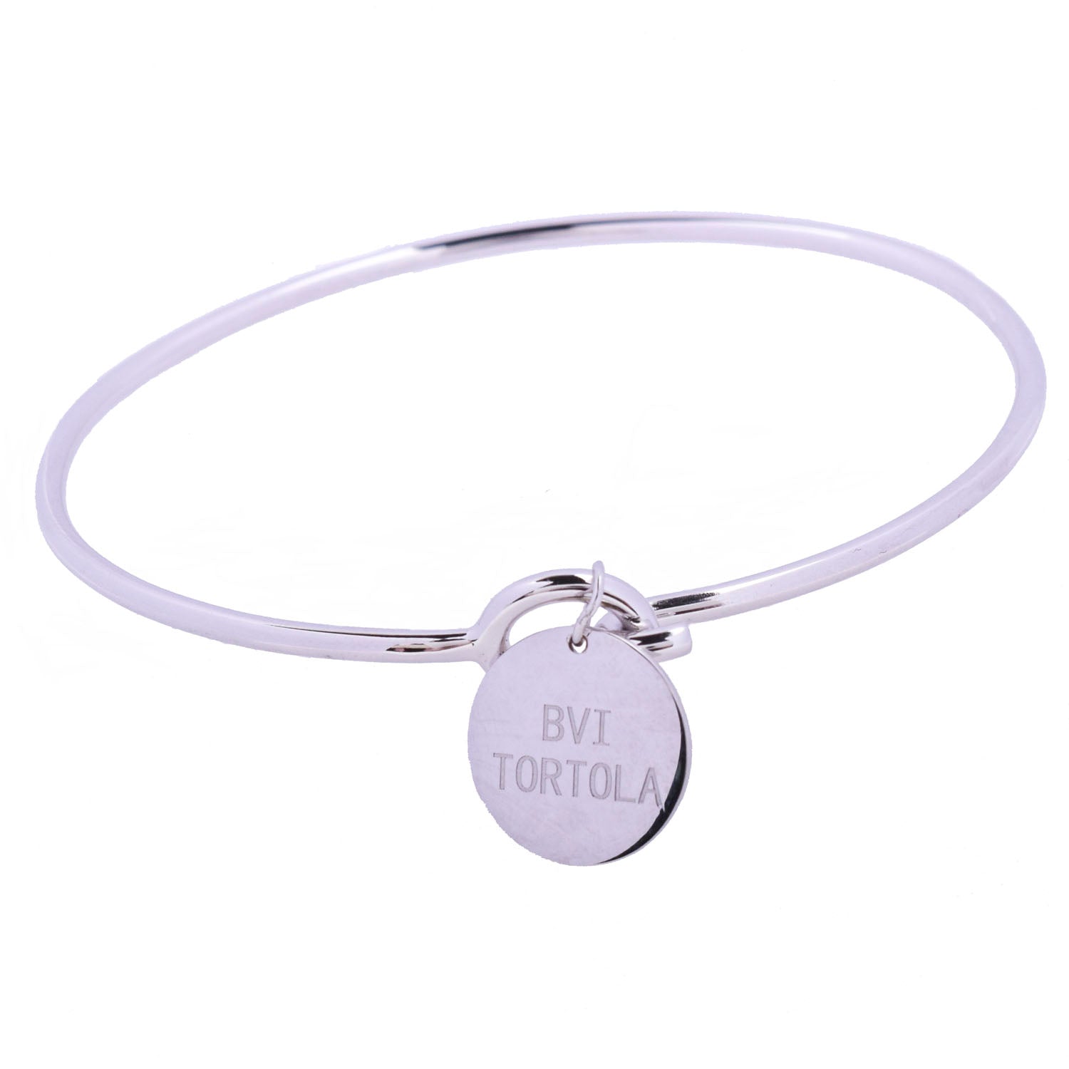 British Virgin Islands Tortola Love Sterling Silver Charm Bangle ...