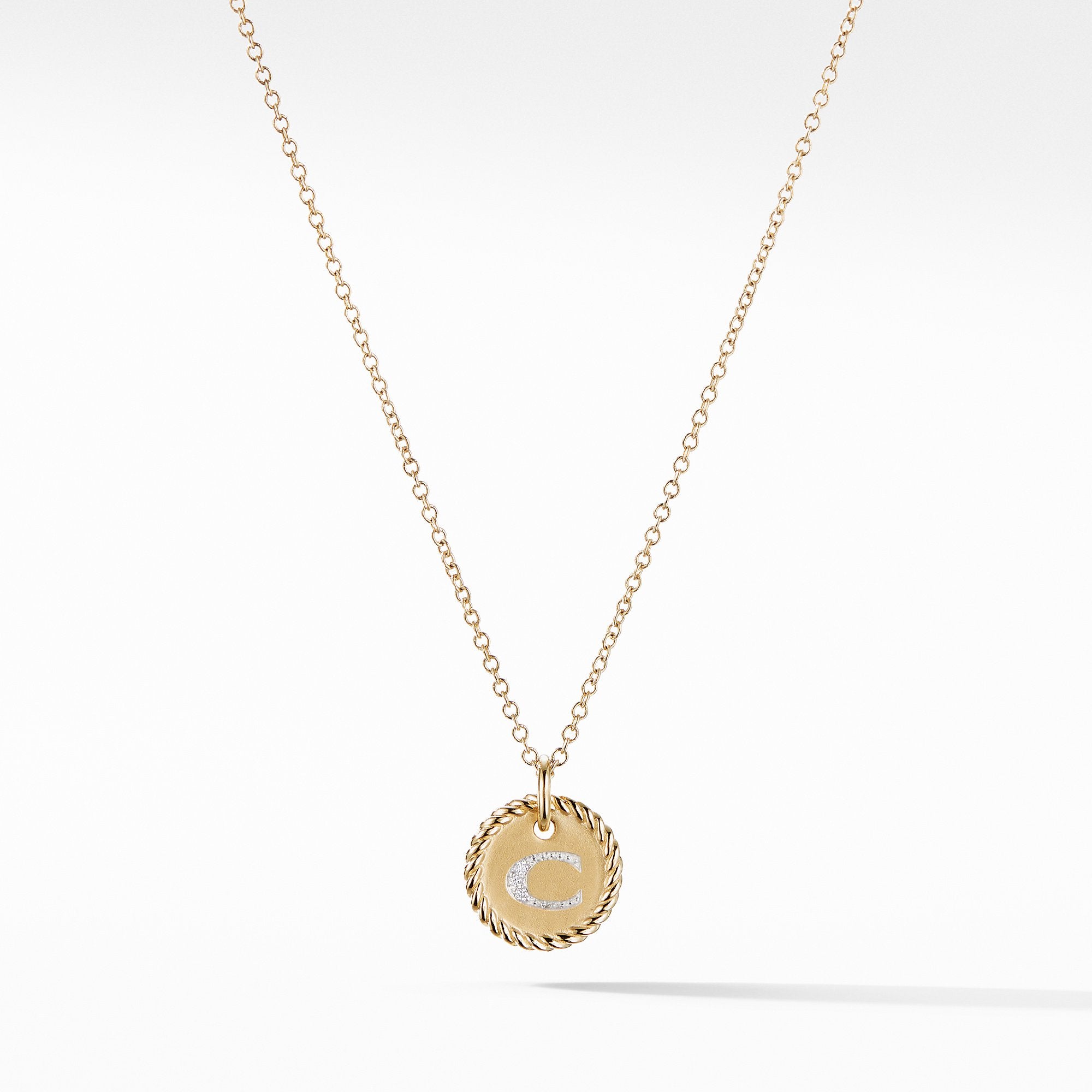 "C" Pendant with Diamonds in Gold on Chain – Little Switzerland